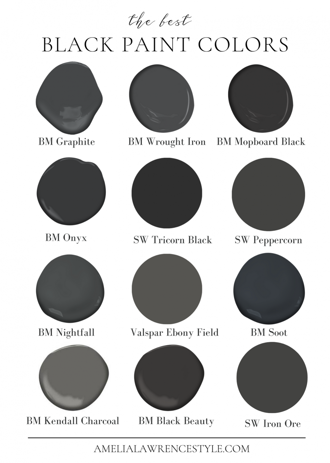 Best Black Paint Colors for Interior & Exterior - Amelia Lawrence Style