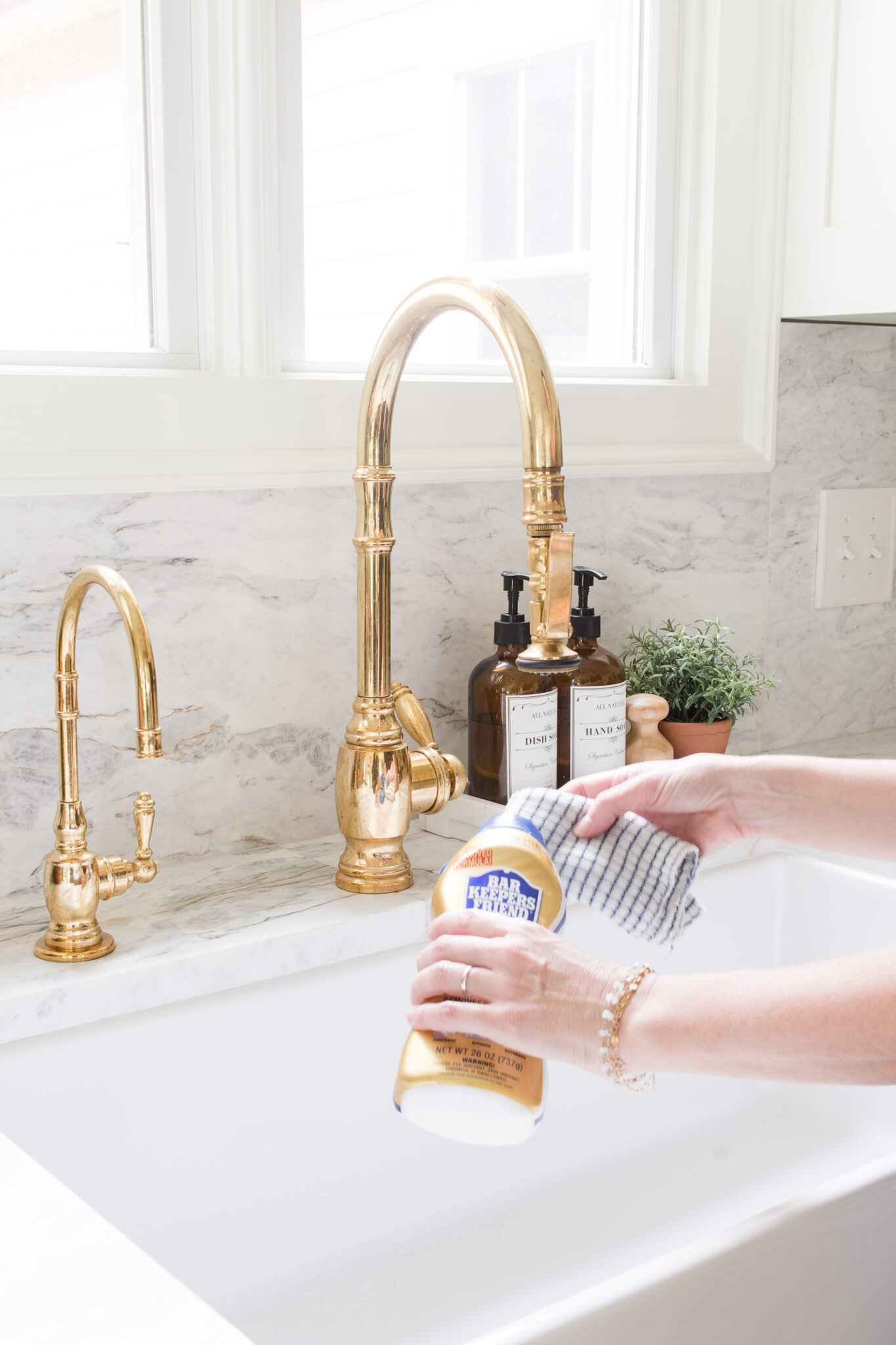All About Unlacquered Brass Kitchen Faucets | Amelia Lawrence