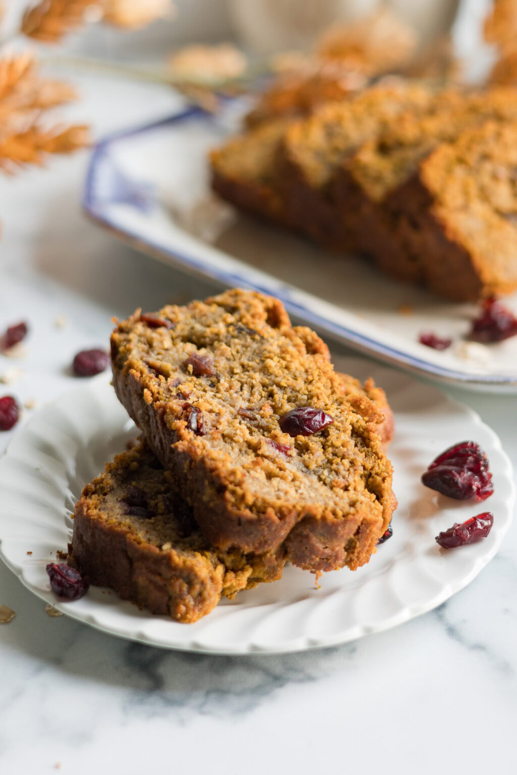 Healthy Pumpkin Cranberry Banana Bread - Amelia Lawrence