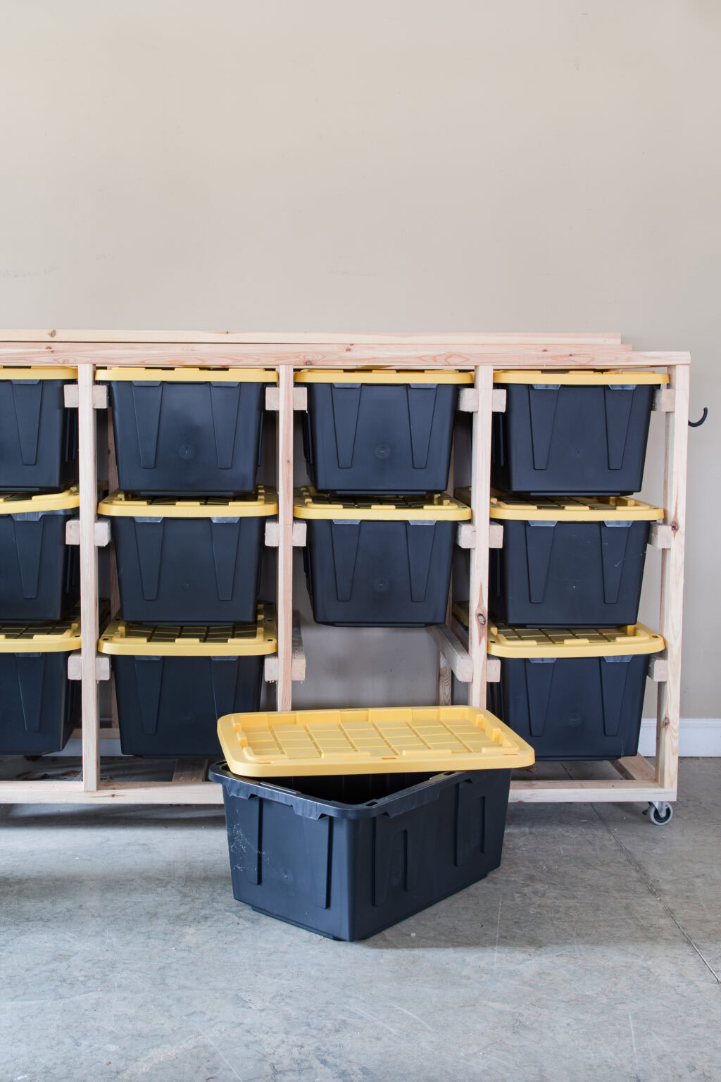 DIY Storage Rack & Bins | Amelia Lawrence